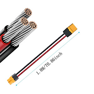 ZkeeShop XT60 Extension Cable 12AWG XT60 Female to Male Connector Adapter Compatible for Power Station Solar Panel RC Battery (6FT)