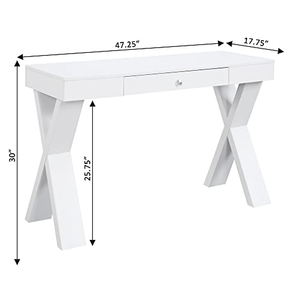 Convenience Concepts Newport 1 Drawer Desk, White