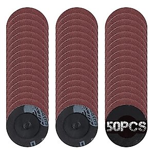 SPEEDWOX 50Pcs 2" 120 Grit Roll Lock Quick Change Discs Aluminum Oxide Coated Die Grinder Accessories Aluminum Oxide Sandpaper Disc Roll Lock Sanding Discs Quick-Change Sanding Discs