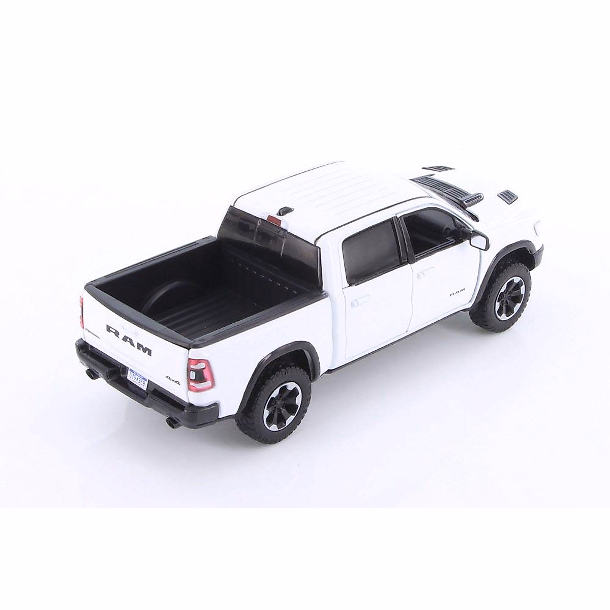 Showcasts 2019 Dodge Ram 1500 Crew Cab Rebel Pickup Truck, White 79358W - 1/24 Scale Diecast Model Toy Car