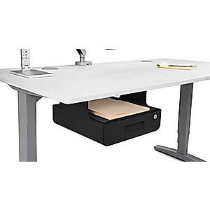UPLIFT Desk Locking Under Desk Drawer with Shelf (Black)