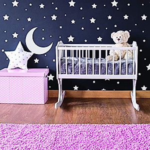 White Stars Stickers - Space Themed Bedroom Constellation Wallpaper Decor Decal - Star Moon Nursery Room Decals for Wall - 220 Stickers