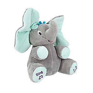 Nuby Peek a Boo Friends Animated Plush Toy with Music and Interactive Play, Baby Elephant