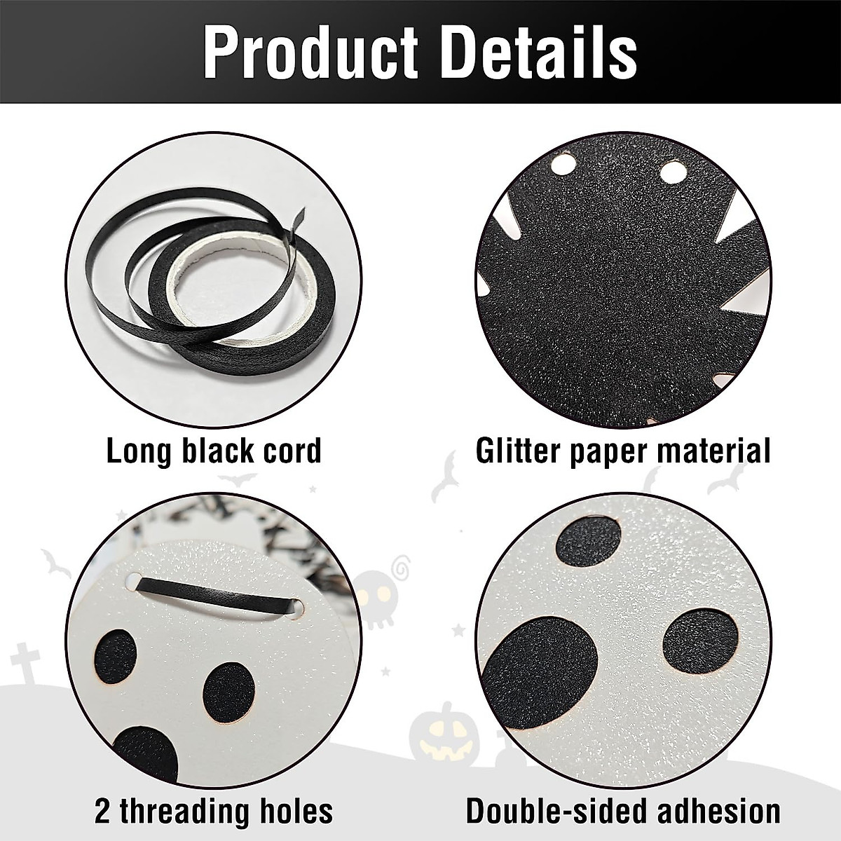 ZESION Bat Halloween Banner, Scary Party Decorations for Halloween, Thriller Party Banner, Role Playing Party Decorations