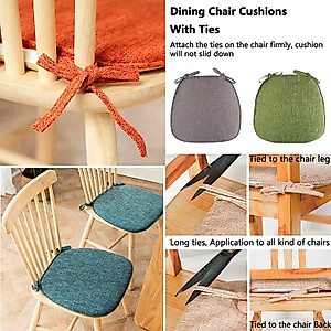 XuRX 17in*16in Kitchen Chair Cushions Set of 4 Non Slip, Dining Room Chair Pads Washable, Non Slip Seat Cushions, Detachable Seat Pads for Dining Chairs U Shaped (Color : E)