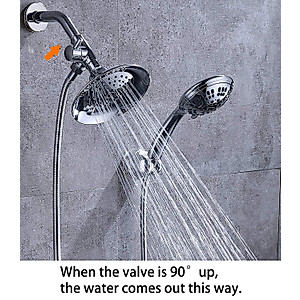 G-Promise Solid Metal Shower Arm Diverter for Hand Held Showerhead and Fixed Spray Head ∣ G 1/2 3-Way Bathroom Universal Shower System Replacement Part (Chrome)