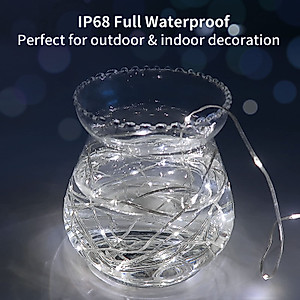 2 Pack Fairy String Lights Plug in, 33Ft 100 Micro Starry LED Outdoor String Lights with 8 Modes Timer Dimmable IP68 Full Waterproof Twinkle Lights for Bedroom Garden Christmas Home Decor (Cool White)