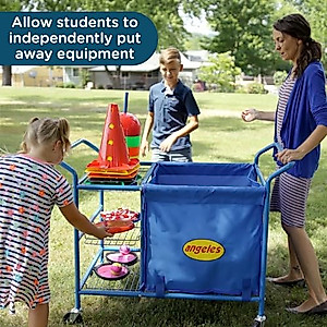 Angeles Rolling Ball Cart, Gym Sports Equipment Storage, Rolling Utility Cart