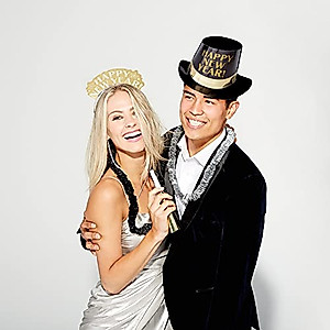 amscan Opulent Affair 2023 New Year's Eve Party Supplies for 100, Includes Top Hats and Tiaras