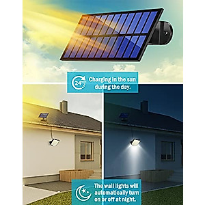 MPJ Solar Light for Outdoor, 106 LED Solar Light Outdoor with Motion Sensor, IP65 Waterproof, 120° Lighting Angle, Solar Wall Light for Garden with 16.5 ft Cable