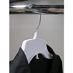 NAHANCO 18800 Floor Ready Plastic Shirt/Dress Hanger with Chrome Swivel Hook and Coordinate Hook, Heavy Weight, 17", White (Pack of 100)