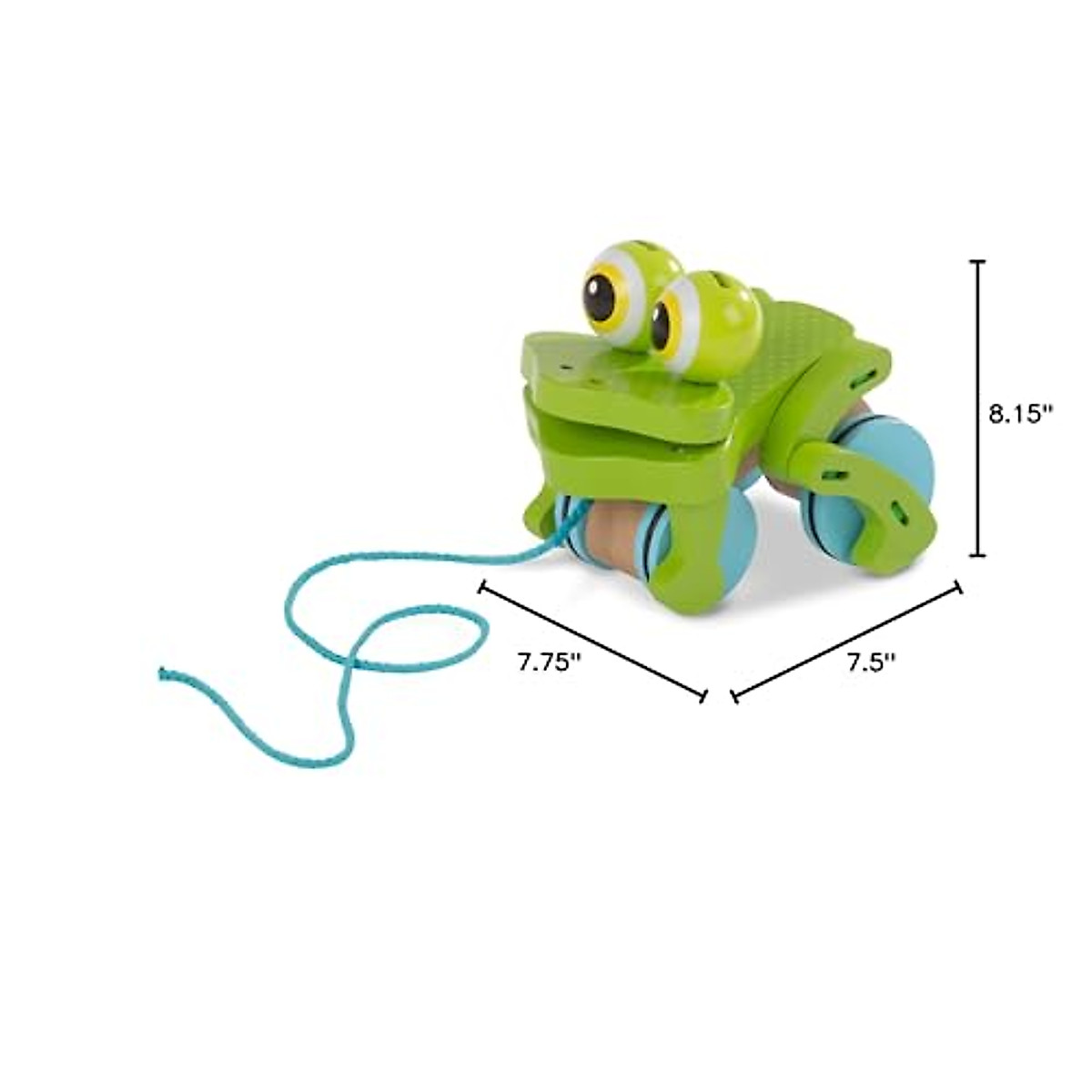 Melissa & Doug First Play Frolicking Frog Wooden Pull Toy - Developmental Duck Pull Toy For Toddlers Ages 1+