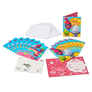 American Greetings Trolls Invite and Thank-You Combo Pack, 8-Count