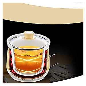 Slow Cookers 1L 220V Electric Ceramic Slow Sous Vide with Cooker Yellow Timing Setting Low Noise Stewed Meat Pot Suitable for Soup Cook Stew Taste Delicious (Color : A)