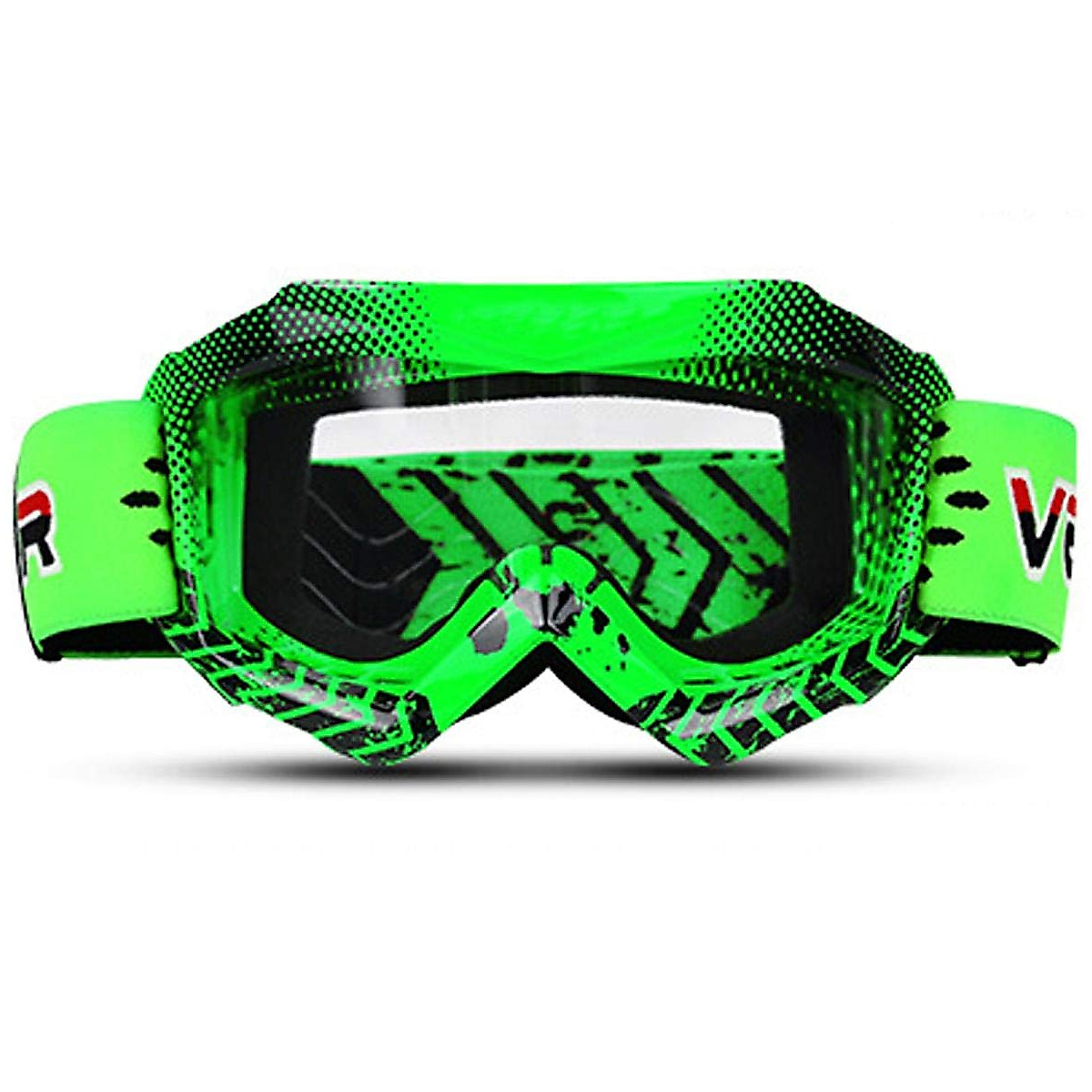 June Sports Motorbike Goggle Glasses Kids Teens Youth MotorCycle Goggles Cycling Clear Vision UV Protection Dust Wind Proof Motocross Dirtbike Racing Dirt Bike Goggle Children Green KG4