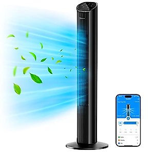 GoveeLife 36'' Smart Tower Fan for Bedroom, Oscillating Fan with Auto-Reflect, Room Fan with 8 Speeds, 4 Modes, 24H Timer with APP, Works with Alexa, Floor Fan for Home Office