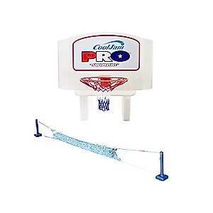 Swimline Super Wide Inground Swimming Pool Basketball Hoop & Volleyball Net
