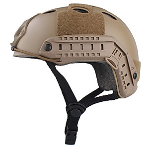 EMERSONGEAR PJ Type Fast Helmet Tactical Protective Helmet for Airsoft Paintball Hunting (DE)