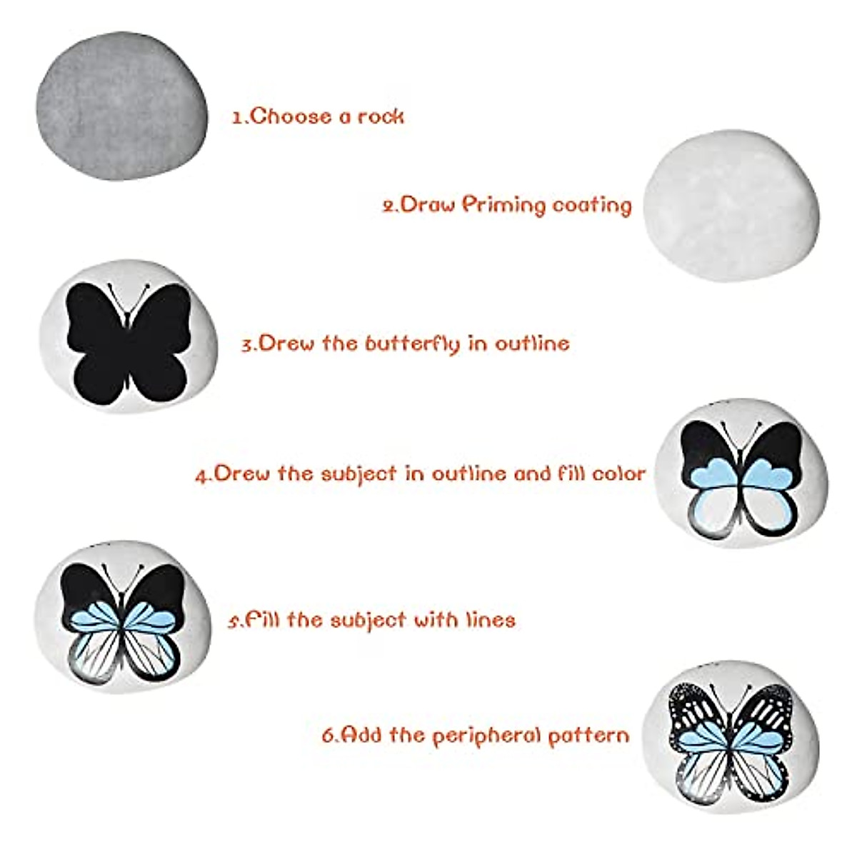 30 River Rocks for Painting, Painting Rocks Bulk, Smooth Rocks for Painting, Natural Stones, Craft Rocks for Painting Around 1.2-3.5 inches, Kindness Rocks, Outdoor Garden Rock Art, Family DIY Project