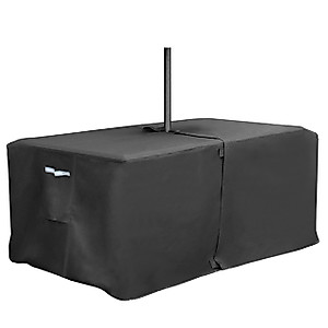 Rectangle Patio Table Cover with Umbrella Hole - 84"L x 44"W x 23"H (COVER SIZE，NOT TABLE SIZE) Heavy Duty Waterproof 600D Oxford Fabric Outdoor Lawn Patio Furniture Covers