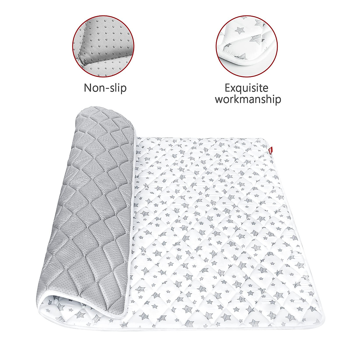 Premium Foam Baby Play Mat, 50''x50'' Playpen Mat, One-Piece Crawling Mat Non Slip Cushioned Mats for Babies, Infant and Toddler, Baby Floor Play Mat