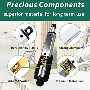 Micro Linear Actuator with Controller, 1.2" Stroke Small Electric Motion Actuator 12V DC, 64N/14.4lb, Speed 0.6inch/s, w/Mounting Brackets, Rocker Switches, for Sofa Recliner TV Table Cabinet Window