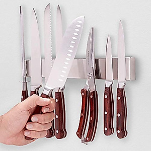 Magnetic Knife Holder For Wall - 16 Inch Powerful Stainless Steel Kitchen Knife Magnetic Strip - Use as Magnetic Knife Holder, Knife Organizer, Knife Rack, Knife Bar and Tool Holder by Greatful Home