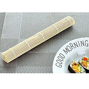 JIALEEY Bamboo Sushi Rolling Mat, 9.5x9.5 Inch, 6 PCS Set