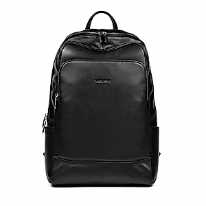 BOSTANTEN Leather Backpack College Laptop Travel Camping Computer Shoulder Bag Gym Sports Backpacks For Men Black