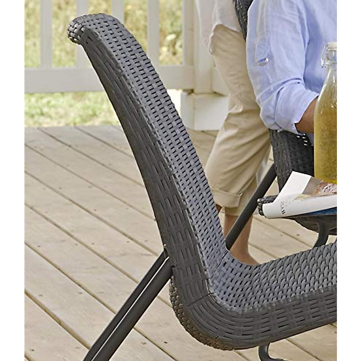 Keter 17197637 Rio 2 Seater Rattan Outdoor Patio Garden Furniture Set, Graphite