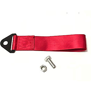 JDM TRD Red Racing Drift Rally Car Tow Towing Strap Belt Hook Universal x1