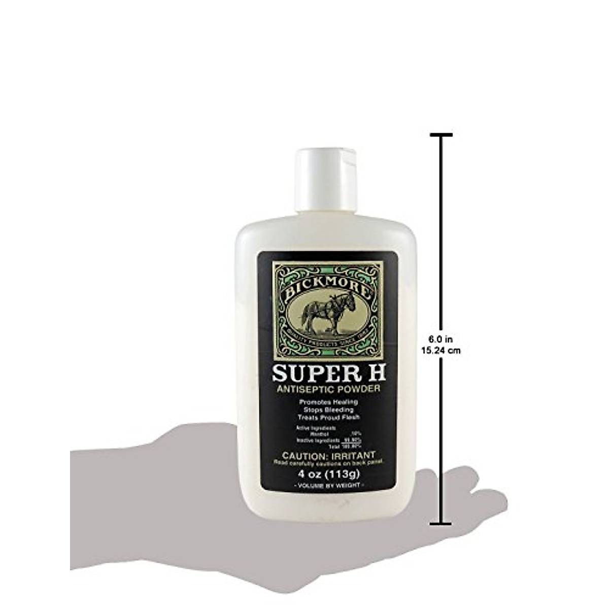 Bickmore Super H Antiseptic Powder for Horses - Quick Healing, Stops Bleeding, Treats Proud Flesh