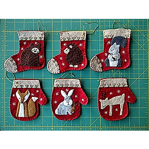 Generic, Christmas Critters Felt Ornament Kit | DIY Wool Stocking Applique from Rachel's of Greenfield, 0919