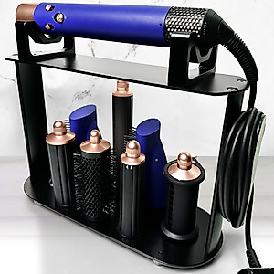 Innoco Countertop Storage Holder, Compatible with Dyson Airwrap Complete Styler, 8 Iron Barrel Brush Slots and Cord Organizer.