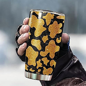 WAZONE Personalized Cow Coffee Tumbler with Lid Cowhide Pink 20oz 30oz Tumblers Vacuum Insulated Cup Travel Mug Stainless Steel Christmas Birthday Gift for Women Daughter Sister Animal Lover Farm Girl