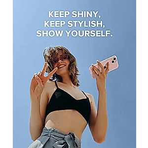 BERFY 5 in 1 for iPhone 13 Case Glitter, with 2X Screen Protector + 2X Camera Protector, [Not Yellowing] Sparkly Bling Shockproof Hard Back Slim Protective Phone Cover for Women, 6.1" (Glitter Clear)