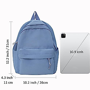 BESYIGA Nylon Mini Backpack White, 10L Womens Small Travel Bag with Zipper Pockets Lightweight Shoulder Purse