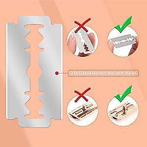 Rose Gold Double Edge Safety Razor for Women,with 10 Platinum Coated Double Edge Safety Razor Blades, Reusable Metal Razors for Men, Travel Essentials Single Blade Razor