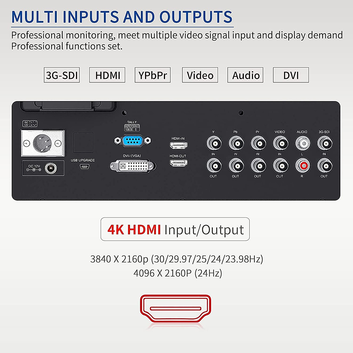 SEETEC P173-9HSD-RM 17.3" 7RU Rack Mount Broadcast LCD Monitor Full HD 3G-SDI/HDMI with 1920×1080 3G-SDI HDMI AV YPbPr
