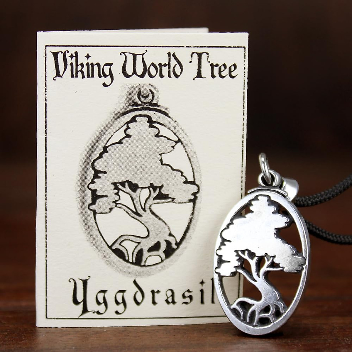 Pewter Yggdrasill Pendant Norse Tree of Life Necklace Viking Jewelry