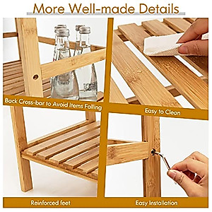 Giantex 6-Tier Bamboo Bookshelf, 63'' Tall Freestanding Storage Display Shelf with Adjustable Shelves, Easy Assembly Multipurpose Bookcase Shelf Rack for Living Room, Kitchen, Plants (Natural)