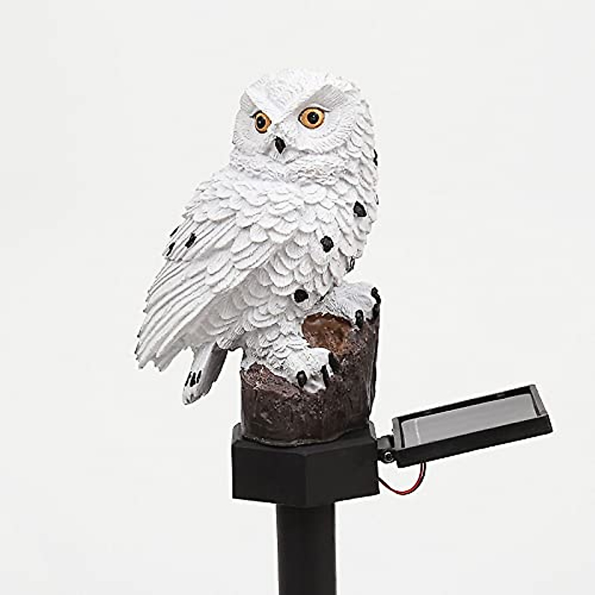 Garden Solar Lights Outdoor, Resin Solar Owl Garden Decor, Owl Shape Waterproof Solar Powered Garden Lights for Garden Lawn, Yard Art, Pathway, Patio Decors (White)