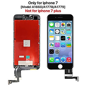 QTlier iPhone 7 Screen Replacement,LCD Display and Touch Screen Digitizer Replacement Frame Assembly with Repair Tool Kit(Black, 4.7Inch, for iPhone 7)