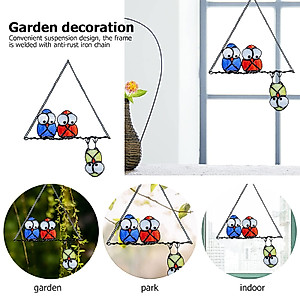 Suncatcher for Window, Christmas Decorations Stained Glass Window Hanging Birthday Gift for Mom Memorial Gift Sun Catchers Cardinal Home Garden Christmas Party Wedding Decor (D)