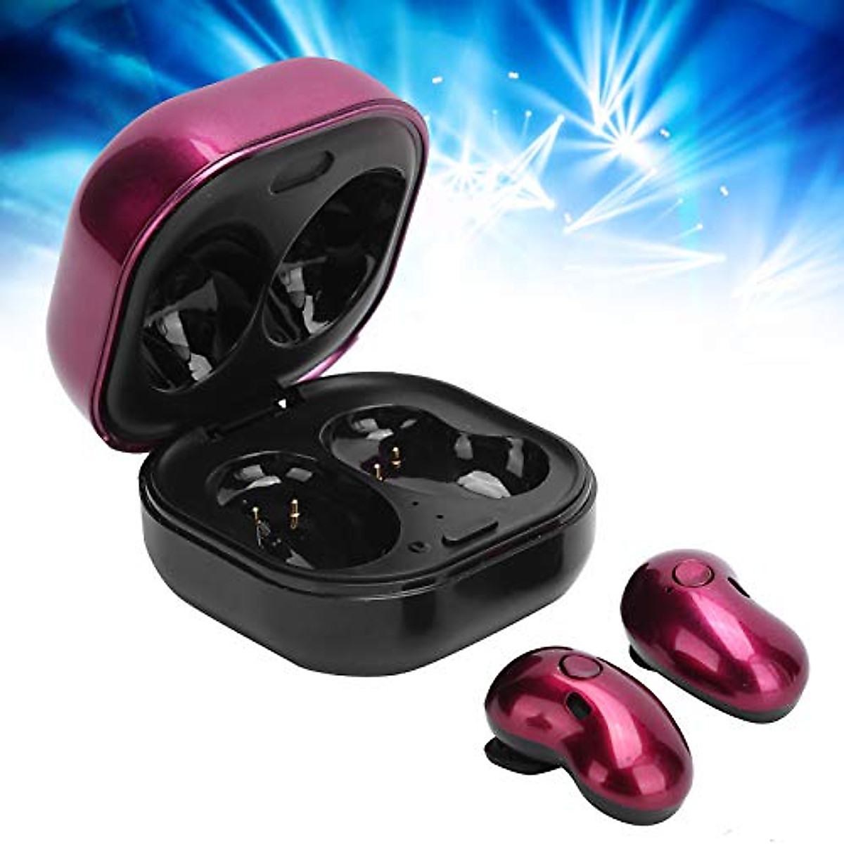 Kafuty-1 S6 Plus True Wireless Earbud,Bluetooth5.0 Headphone 6D Stereo Wireless Earphone with Charging Case,LED Color Screen,HD Call,Noise Reduction Headphone for Smart Phones/Sport(red)