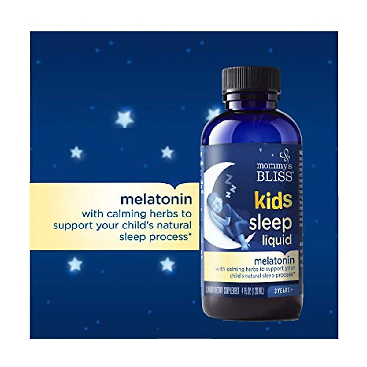 Mommy's Bliss Kids Sleep Liquid with Melatonin & Calming Herbs | Supports The Natural Sleep Process for Children 3 Years & Up | Grape Flavor | Sugar Free| 4 Fl Oz (60 Servings)