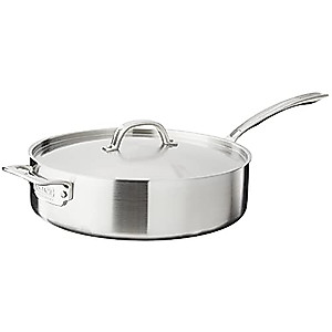Viking Culinary Professional 5-Ply Stainless Steel Sauté Pan, 6.4 Quart, Silver