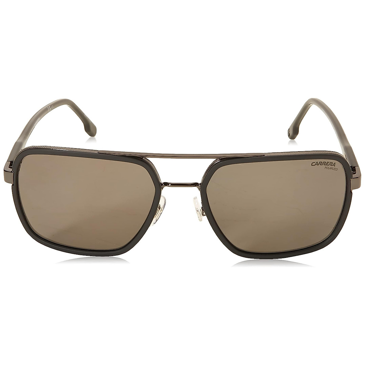 Carrera Men's 256/S Rectangular Sunglasses, Black/Polarized Gray, 58mm, 18mm