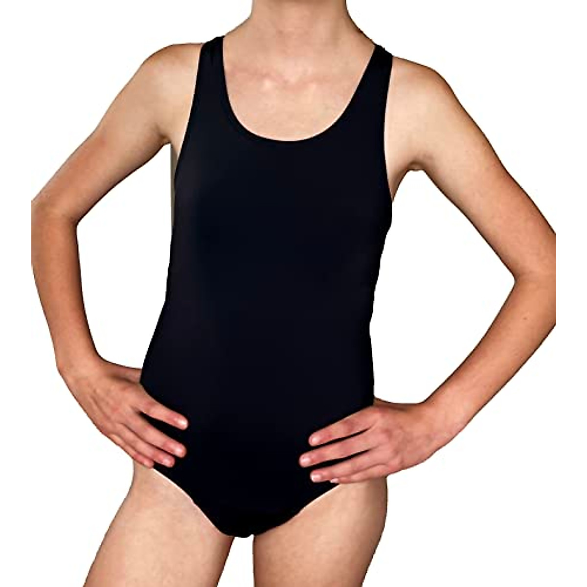 Looking Glass Clothing Company Leakproof One Piece Swimsuit for Girls/Tweens/Teens, Black, Large