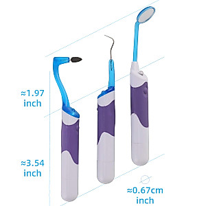Tooth Stain Remover Tool Oral Care Cleaning Kit with LED Light for Dentist, Family Oral Cleaning, Dental Scraper Tooth Pick Hygiene Set with Mouth Mirror - Easy to Carry and Use